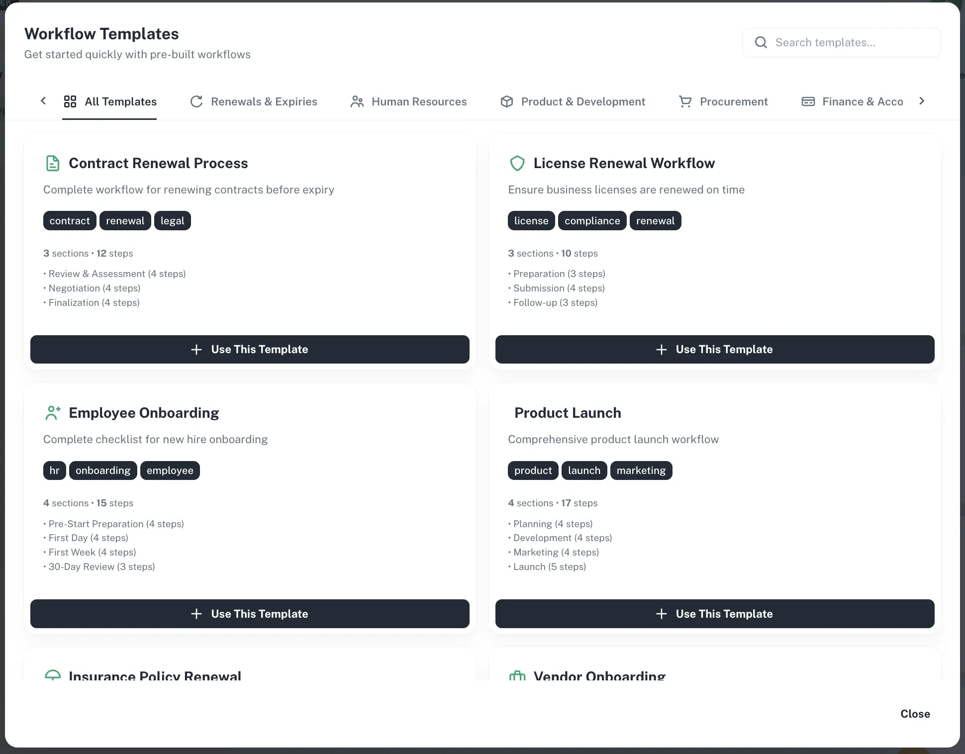 Reusable Workflow Templates